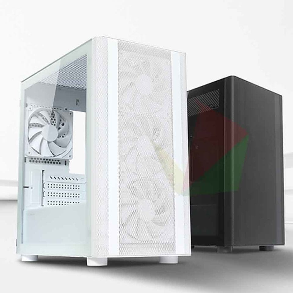 Tecware Flatline mATX High Airflow with 4x FREE Fans PC Case Black ...