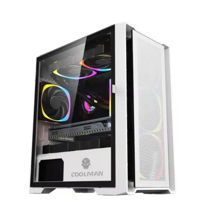 Coolman Ruby with 3X120MM RGB Fans White | Bermor Techzone BTZ