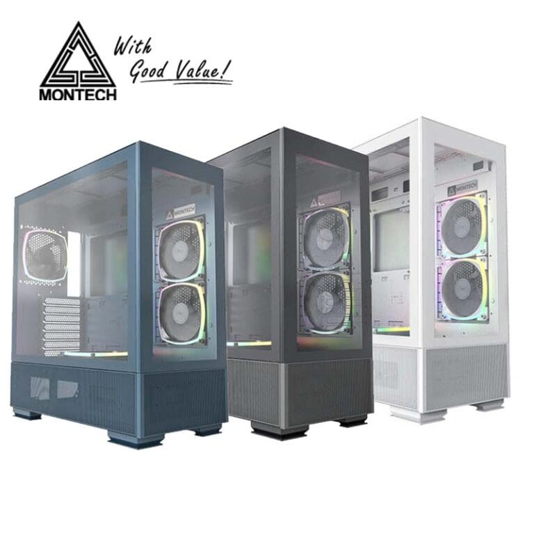 Montech Sky Two Black | White | Blue Gaming Chassis | Bermor Techzone