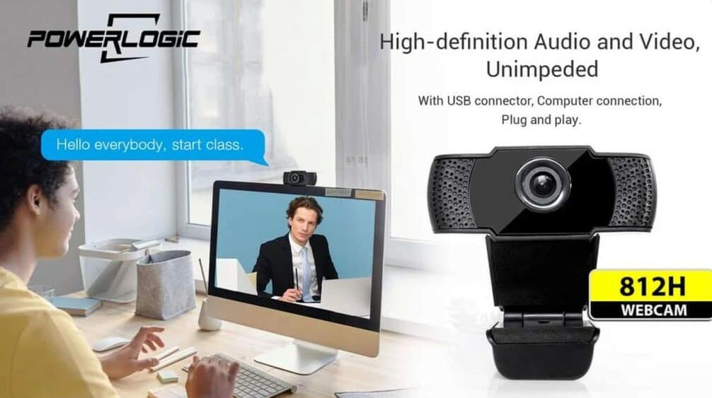 Powerlogic 812H 1080P 2MP Webcam w/ Builtin Microphone | Bermor Techzone
