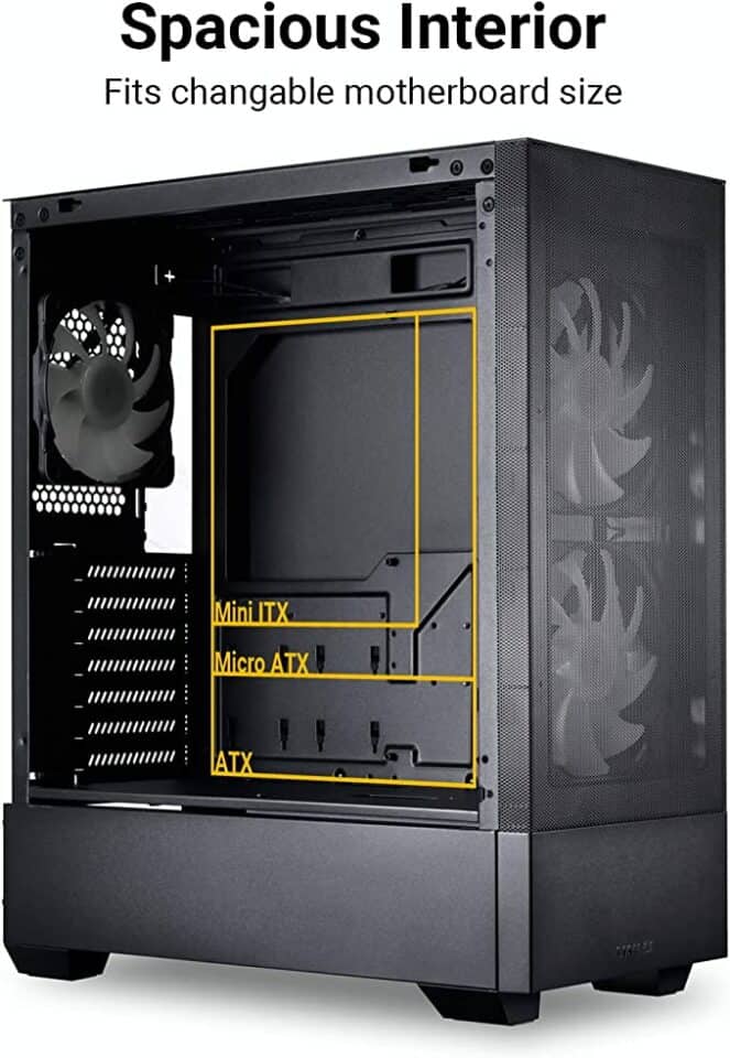 LIAN LI Lancool 205 Mesh Airflow Type C ATX 3 ARGB PWM Fans Pre ...