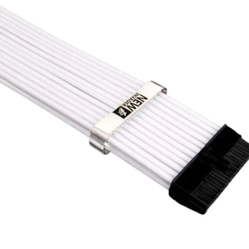 1STPlayer Steampunk PSU Sleeved Extension Cable Kit White with Pink/Red ...