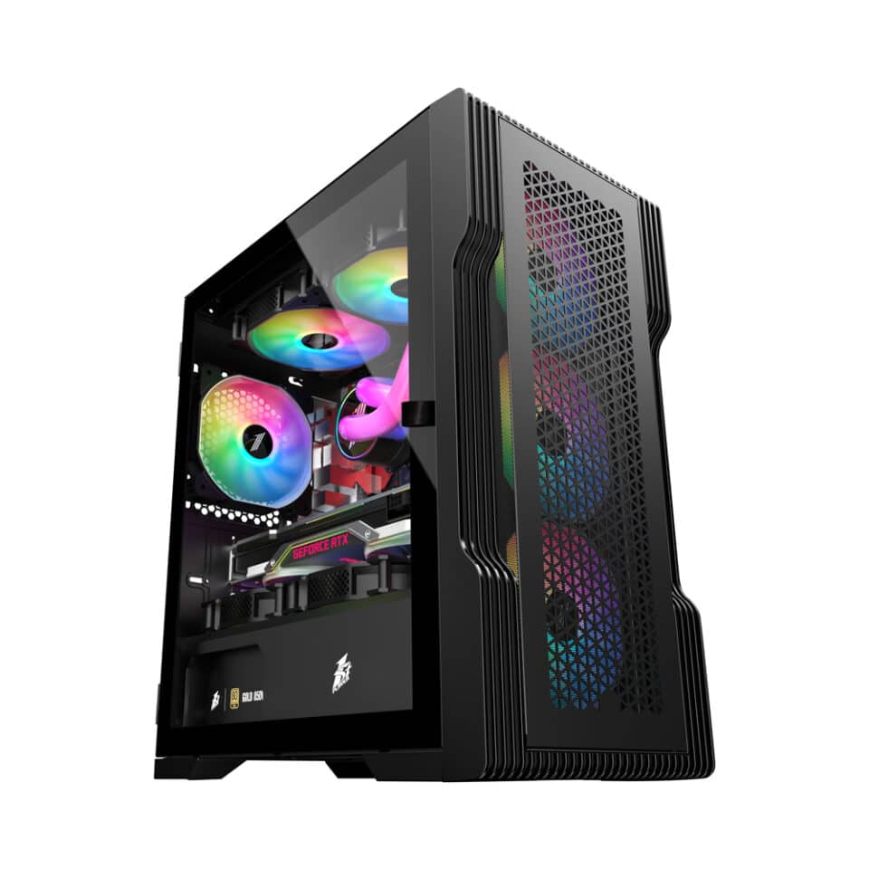 1STPlayer Trilobite TG-3 Midtower mATX Gaming Case TG/Mesh Front Panel ...