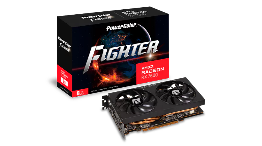 Powercolor Fighter AMD Radeon RX 7600 8GB GDDR6 Graphics Card RX 7600 ...