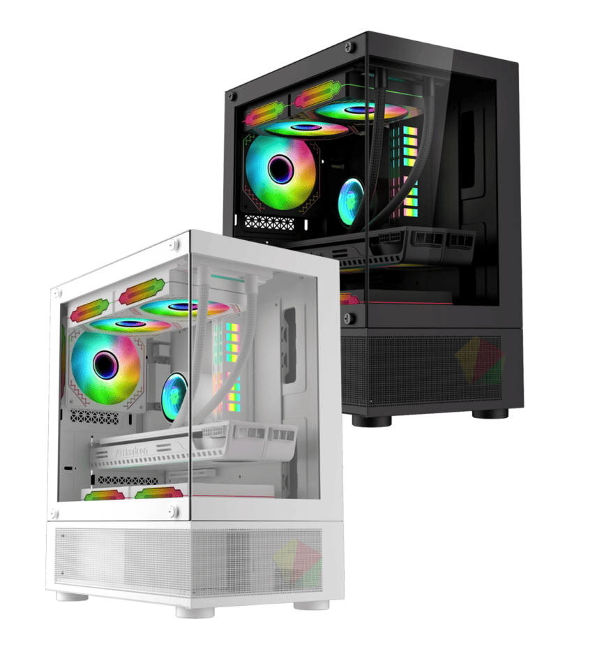 Coolman REYNA M-ATX ITX PC Case - Black | White | Bermor Techzone