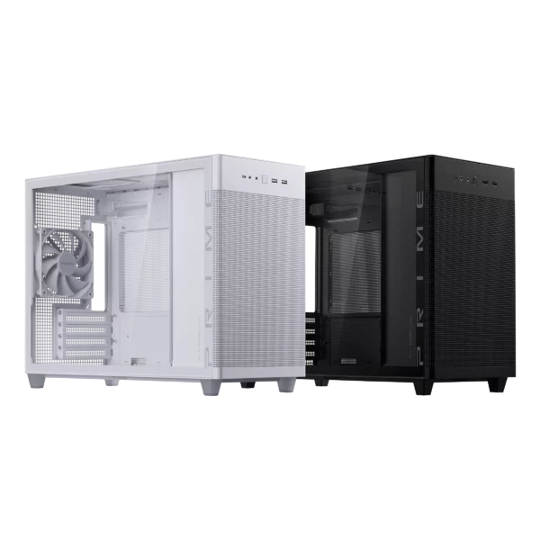 ASUS Prime AP201 Tempered Glass MicroATX Case - Black | White | Bermor ...
