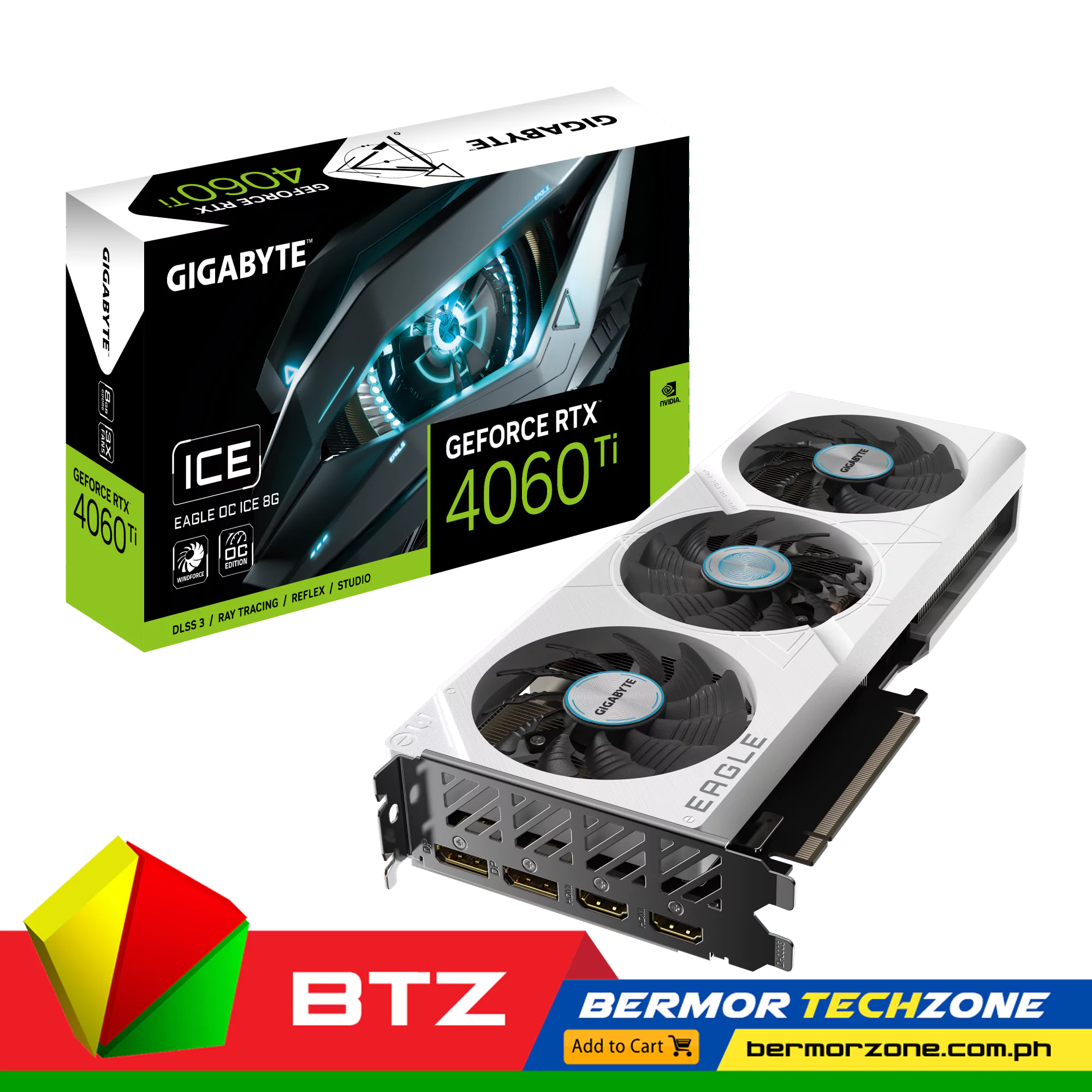 Gigabyte GeForce RTX 4060 Ti EAGLE OC ICE 8G Graphics Card | Bermor ...