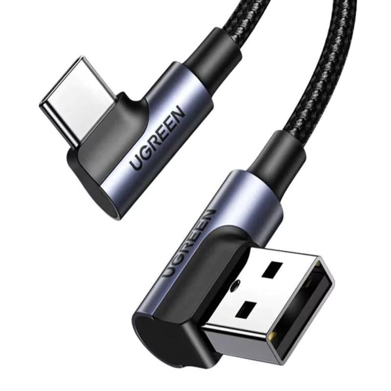 UGreen US176 Angled USB-C Male To Angled USB 2.0 A Male 3A Data Cable ...