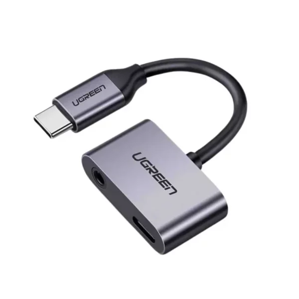 UGREEN CM193 50596 Type C Male To 3.5mm Audio+ Type C Female Adapter Gray | Bermor Techzone BTZ