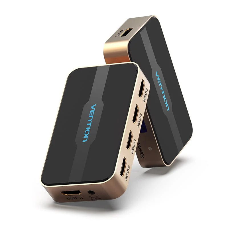 Vention HDMI In To HDMI Out 4K@30Hz HDMI A Female DC 3.5mm Switcher 5 ...
