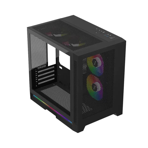 1stPlayer SP6 mATX Dual Chamber Mesh Gaming Case - Black | White ...