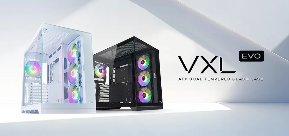 Tecware VXL EVO Dual Chamber ATX Chassis with 4 ARGB Fans - Black ...