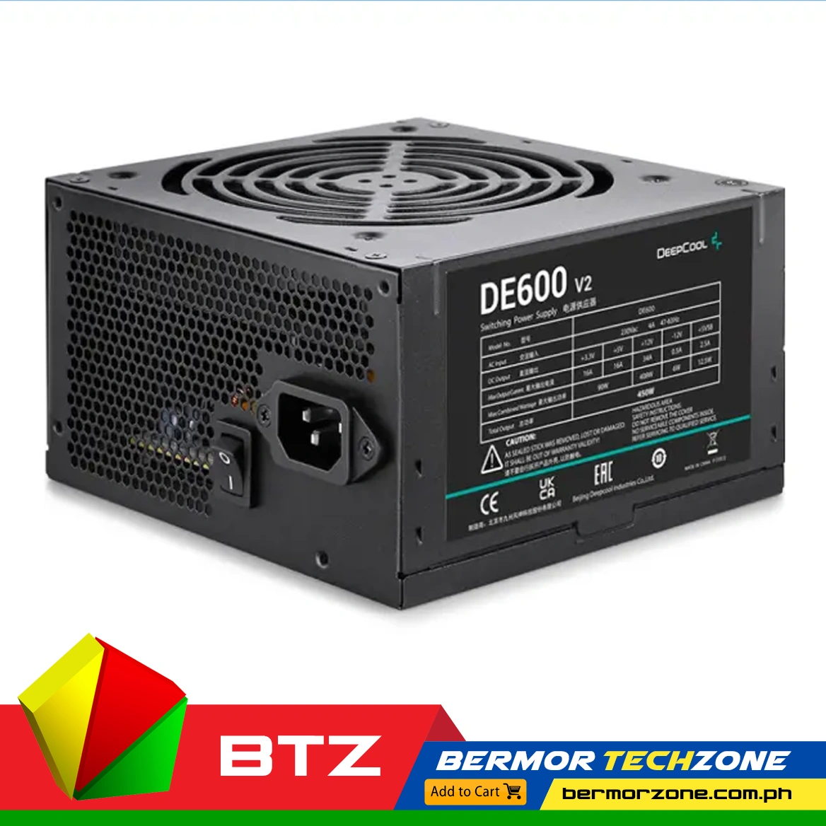 DeepCool DE600 V2 450W ATX Power Supply | Bermor Techzone