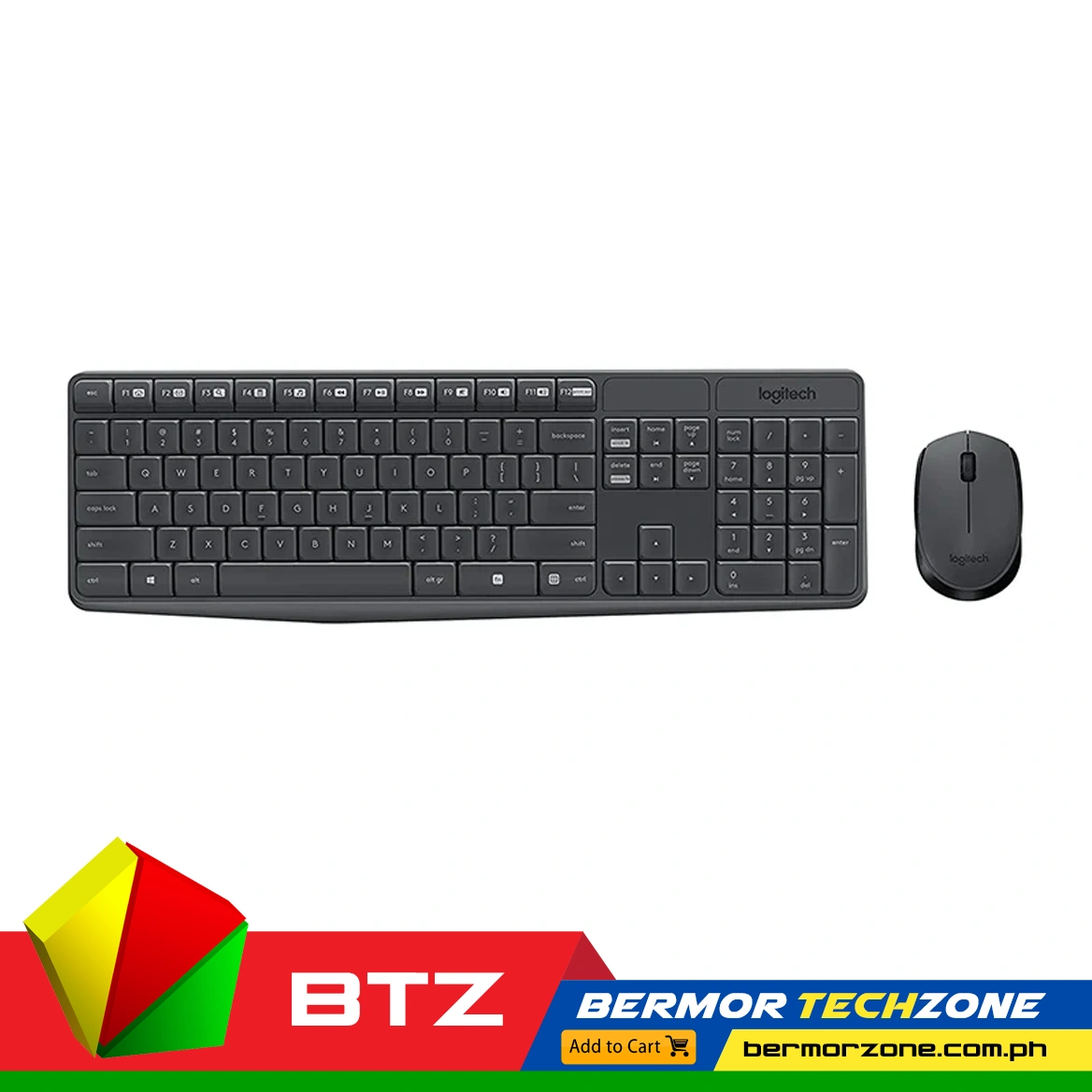 Logitech MK235 Wireless Keyboard and Mouse Combo Grey | Bermor Techzone