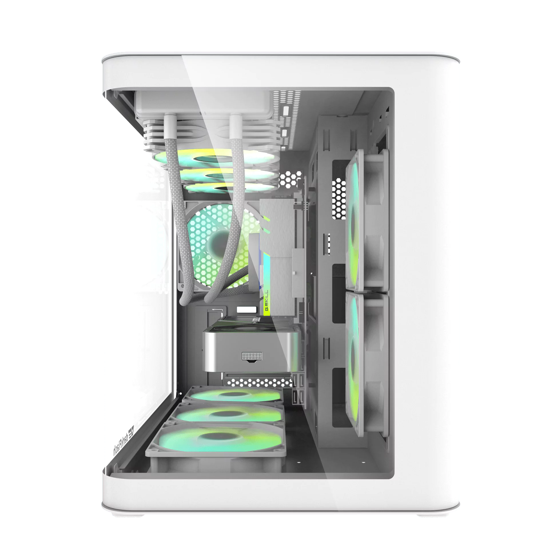 DarkFlash DPW90M M-ATX Tempered Curved Glass Computer Case - Black ...
