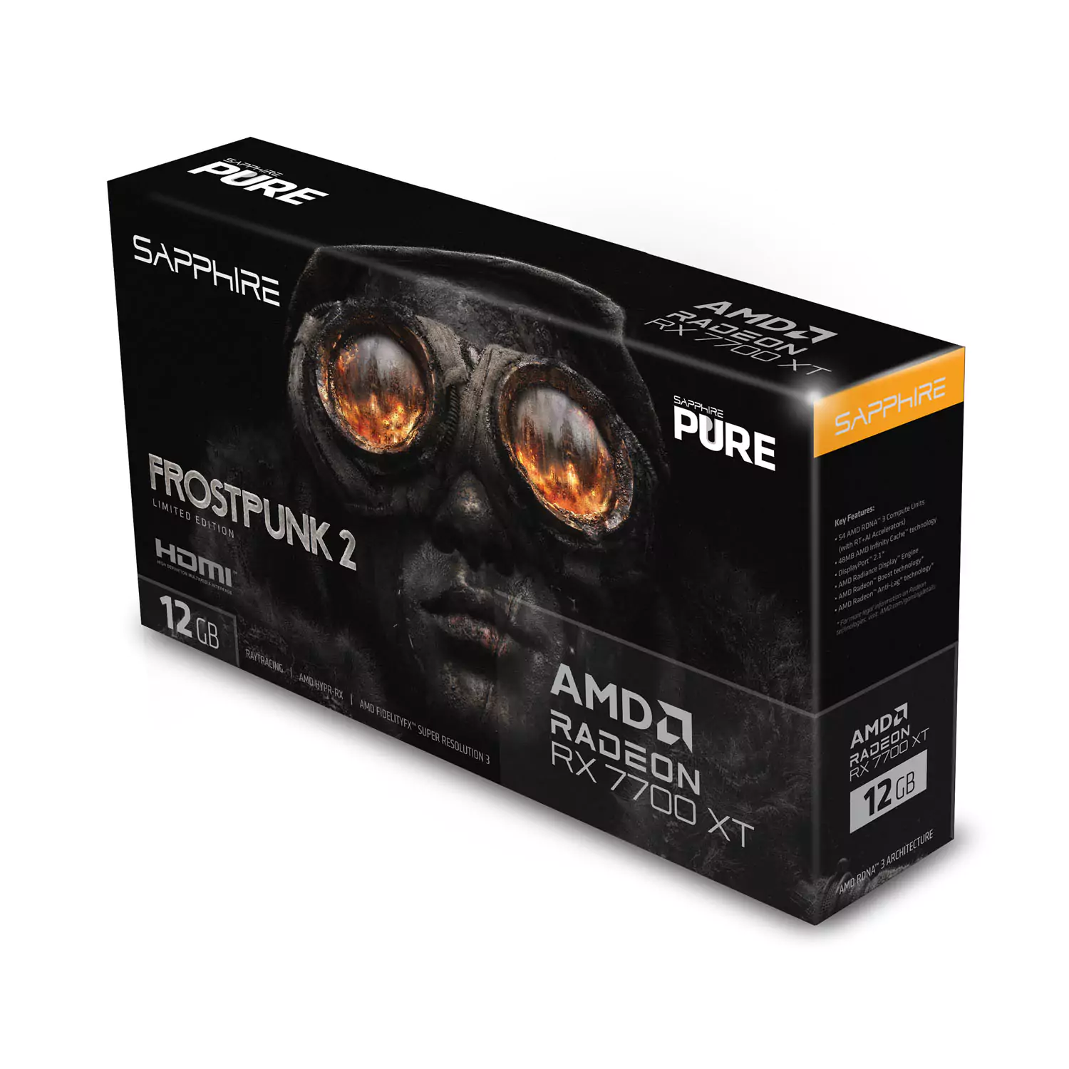 Sapphire PURE AMD Radeon RX 7700 XT 12GB Frostpunk 2 Edition Graphics ...