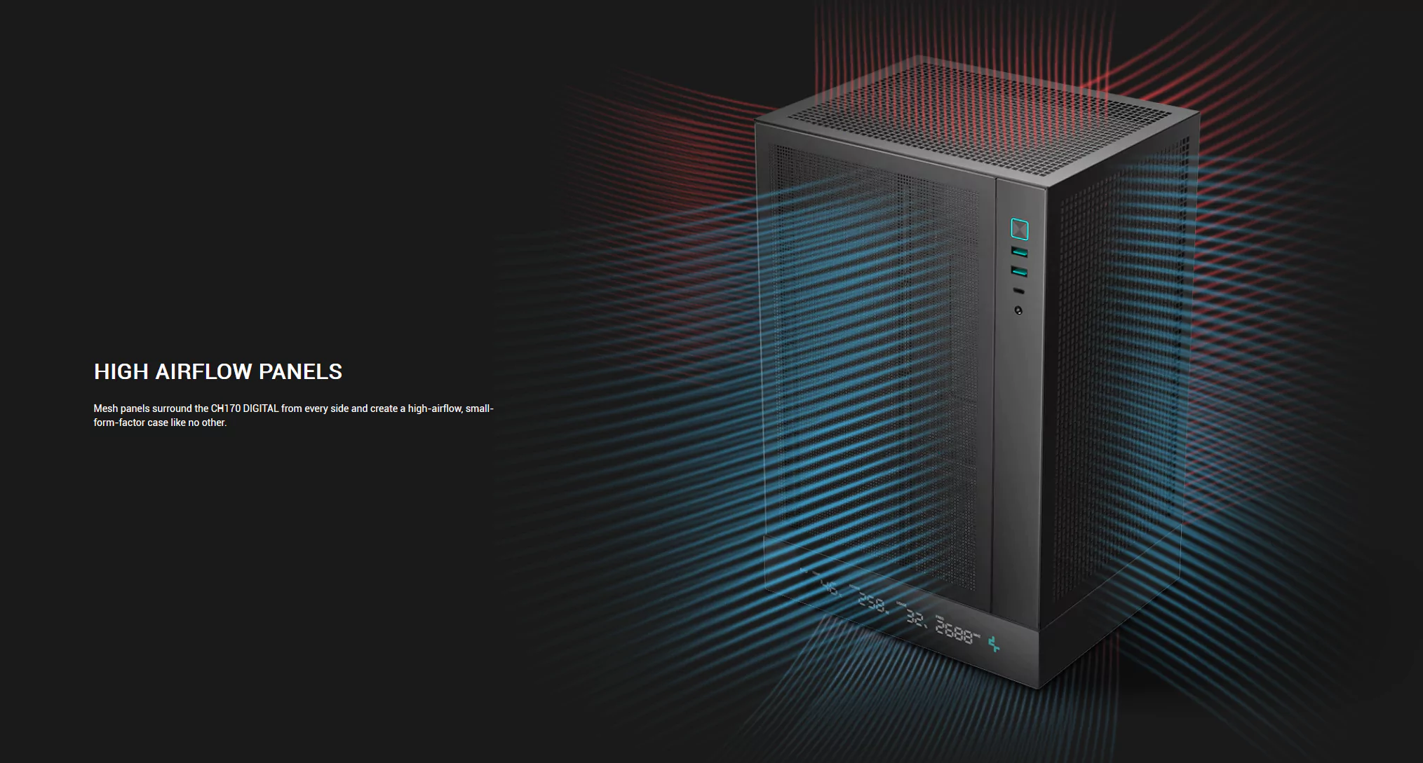 DEEPCOOL CH170 Digital Vertical Mini ITX Computer Case - Black | White ...