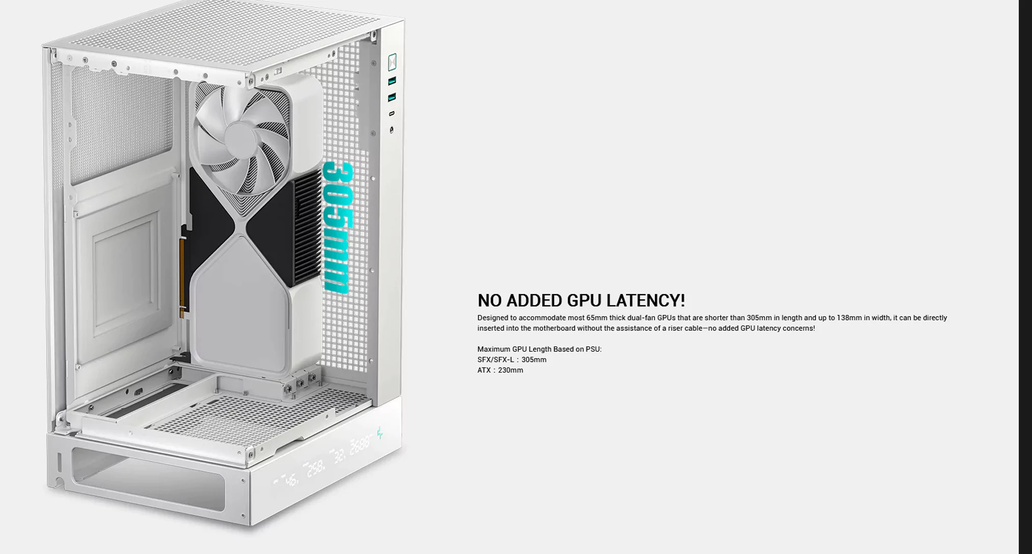 DEEPCOOL CH170 Digital Vertical Mini ITX Computer Case - Black | White ...