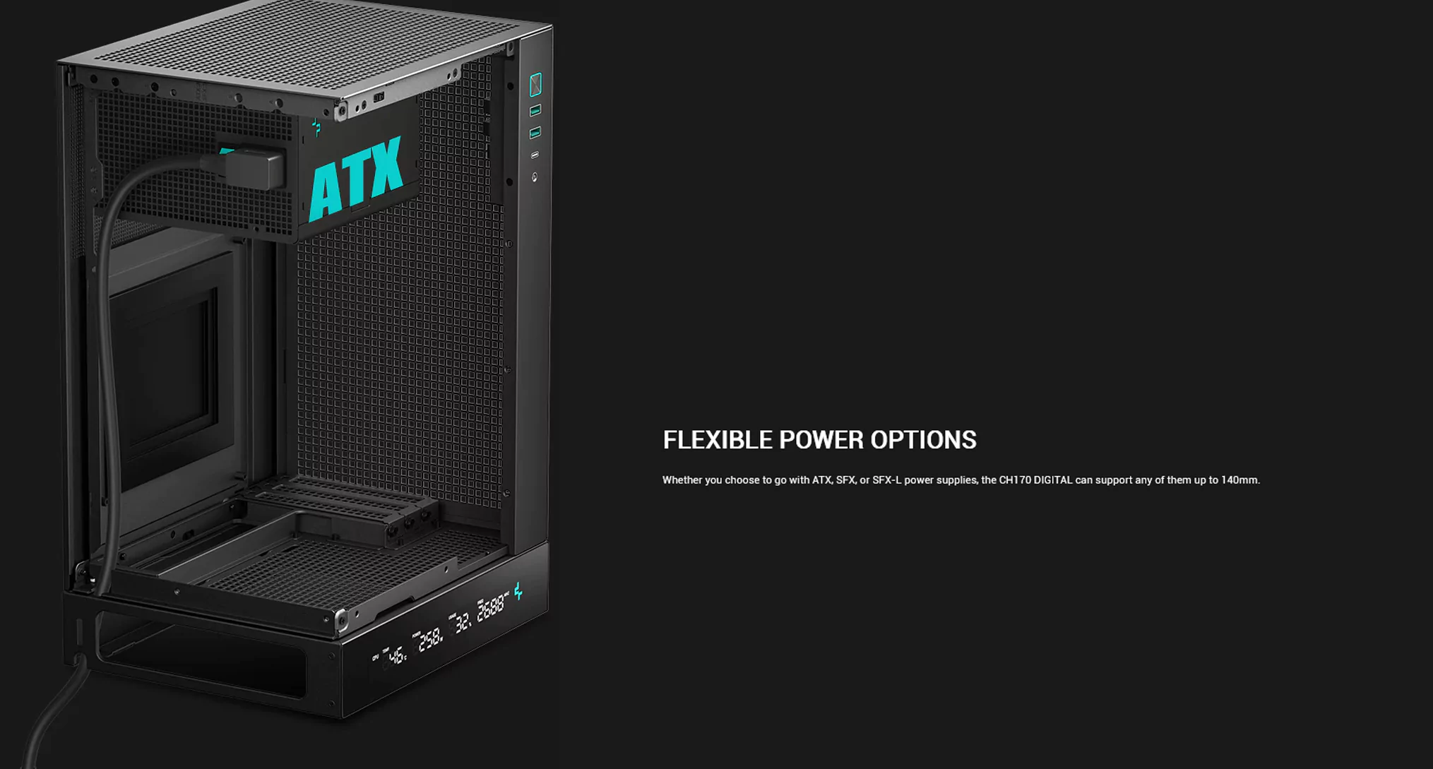 DEEPCOOL CH170 Digital Vertical Mini ITX Computer Case - Black | White ...
