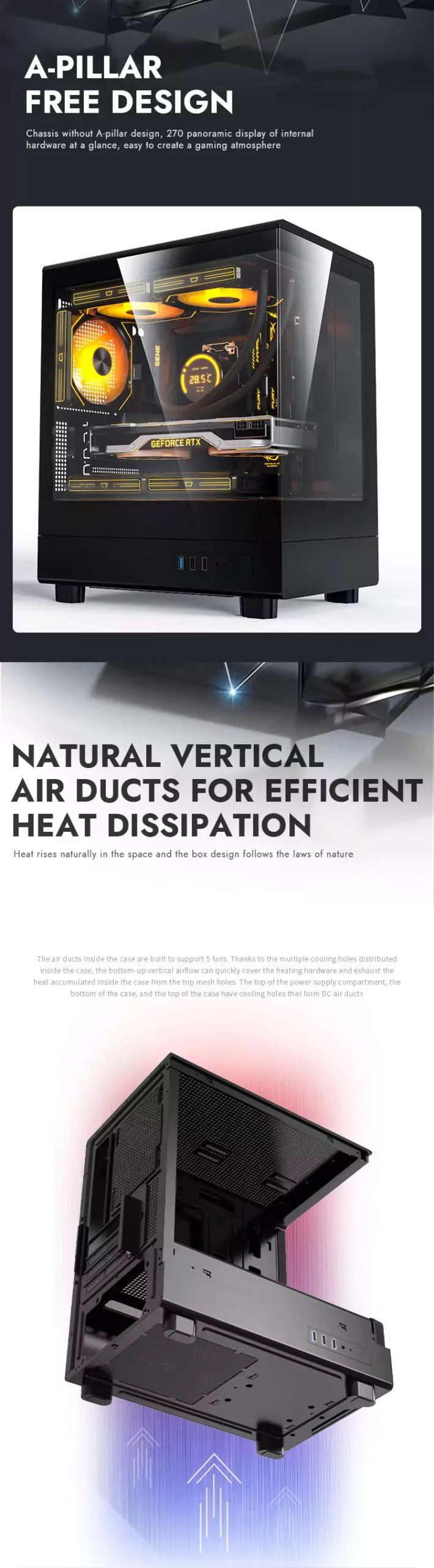 DarkFlash DB330M Tempered Glass Front M-ATX PC Case - Black | White ...