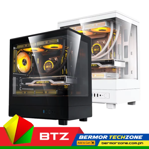 DarkFlash DB330M Tempered Glass Front M-ATX PC Case - Black | White ...