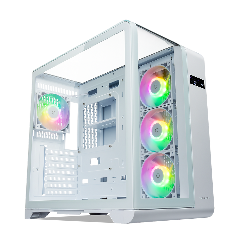 Tecware ARC Curved TG ATX Case with Temperature Display and 4 ARGB Fans ...