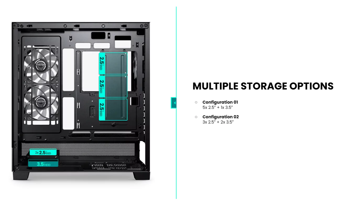 Phanteks XT View Near Seamless Glass Setup E-ATX Chassis with 3 D-RGB ...