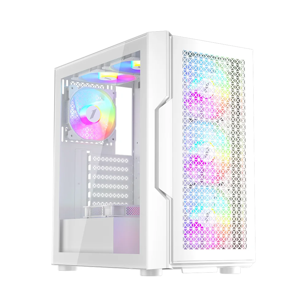 1stPlayer Trilobite T7 Mesh Mid-Tower ATX with Tempered Glass Gaming PC ...