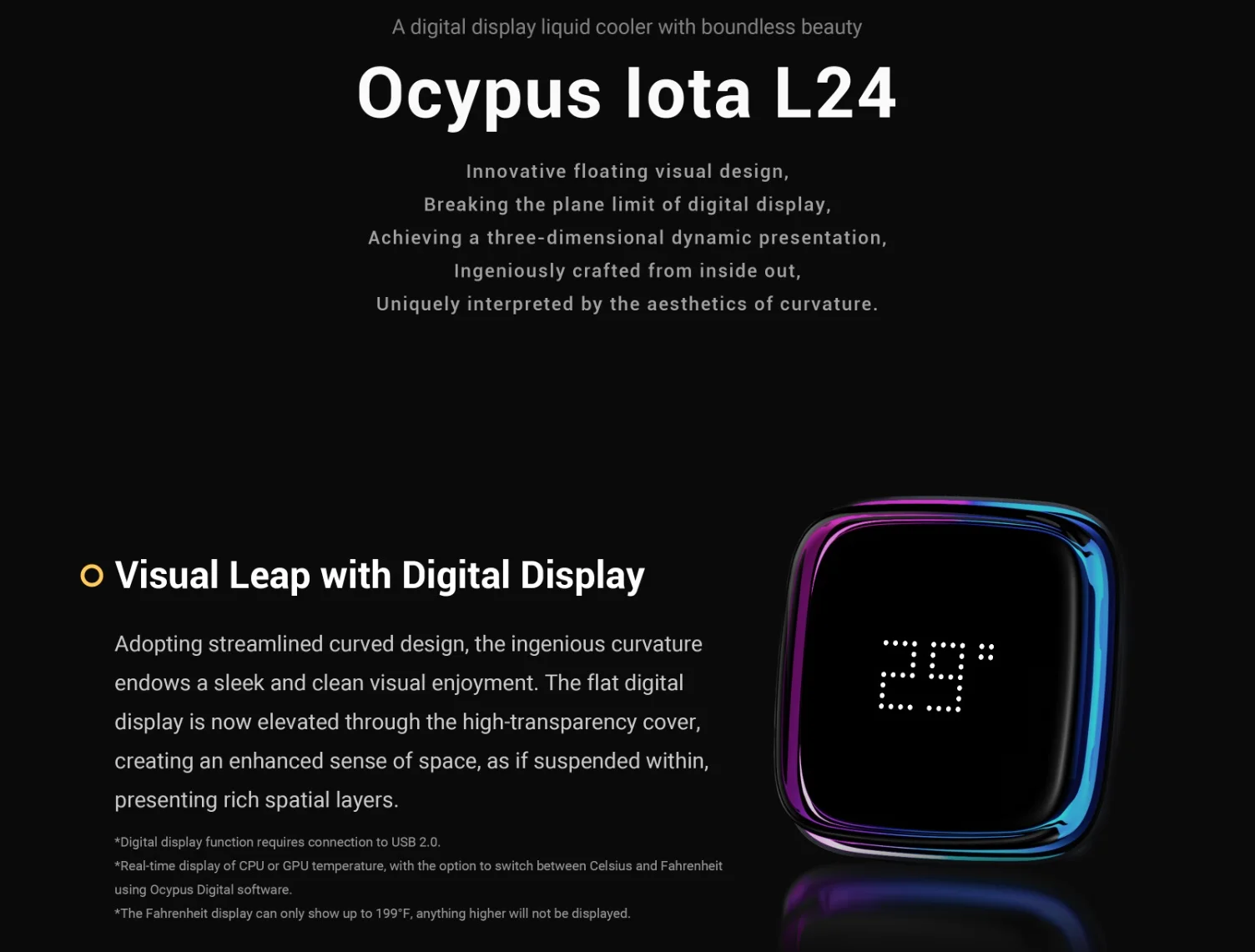 Ocypus Iota L24 240mm AIO Liquid CPU Cooler with Digital Display | Bermor Techzone BTZ