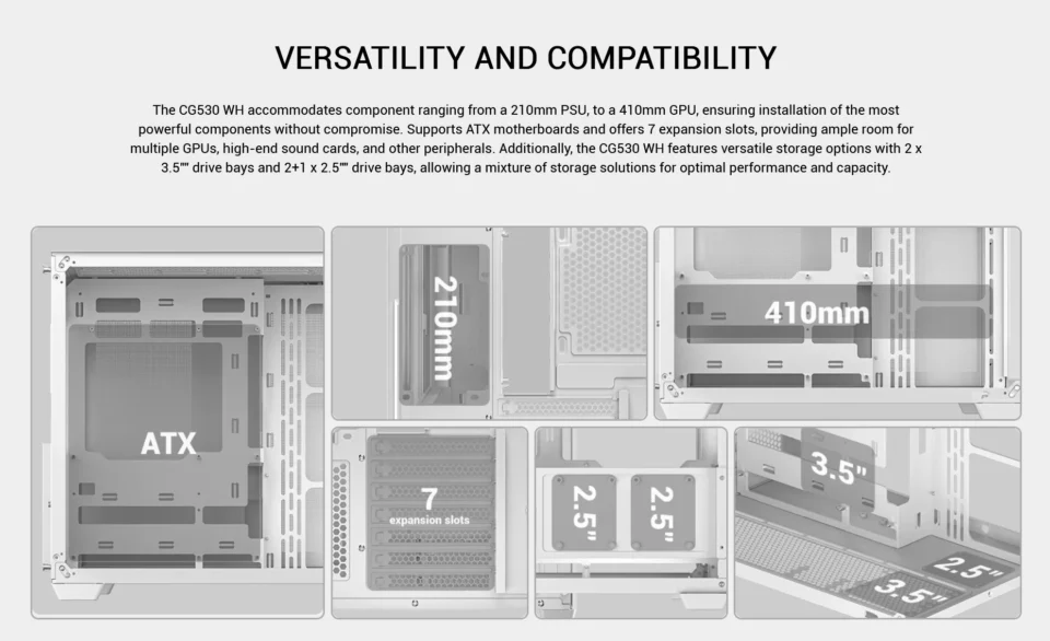DeepCool CG530 Panoramic ATX Mid Tower Case Black | White | Bermor ...