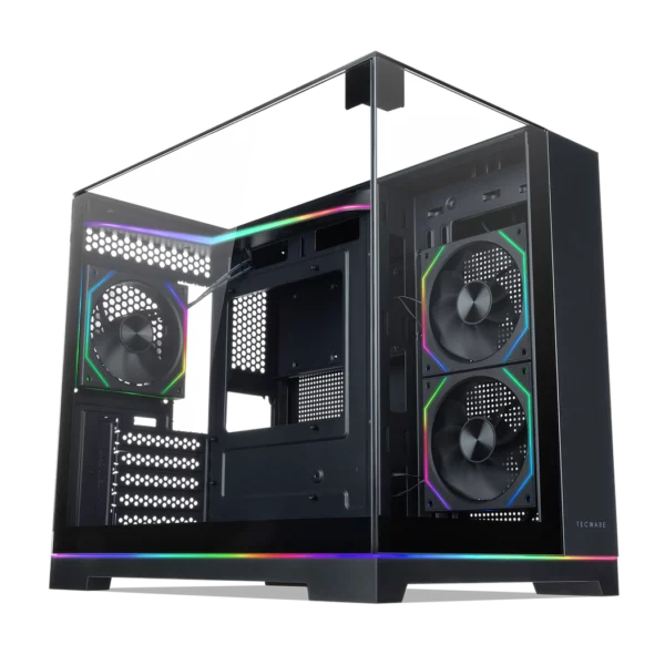 Tecware VX PRISM M Triple Tempered Glass MATX Case with 3 ARGB Fans ...