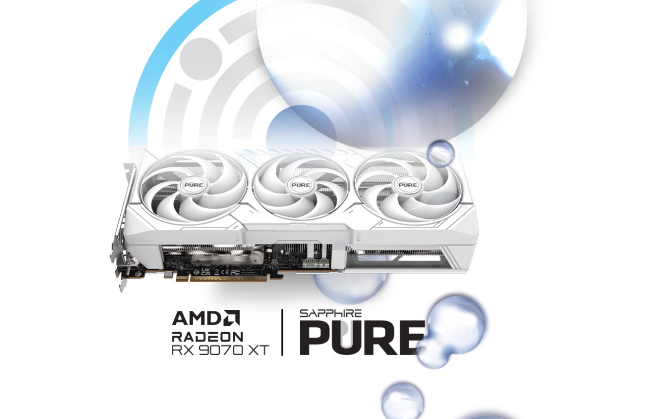Sapphire PURE AMD Radeon RX 9070 XT 16GB Graphics Card White SPR-11348 ...
