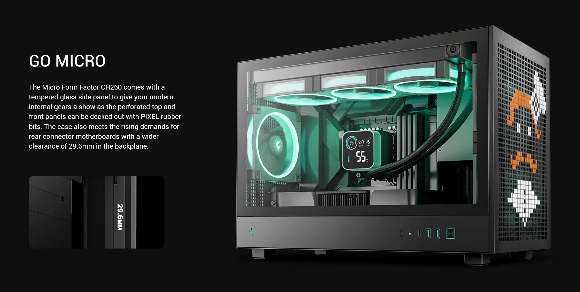 DEEPCOOL CH260 Micro Form Factor Compact Micro-ATX Computer Case ...