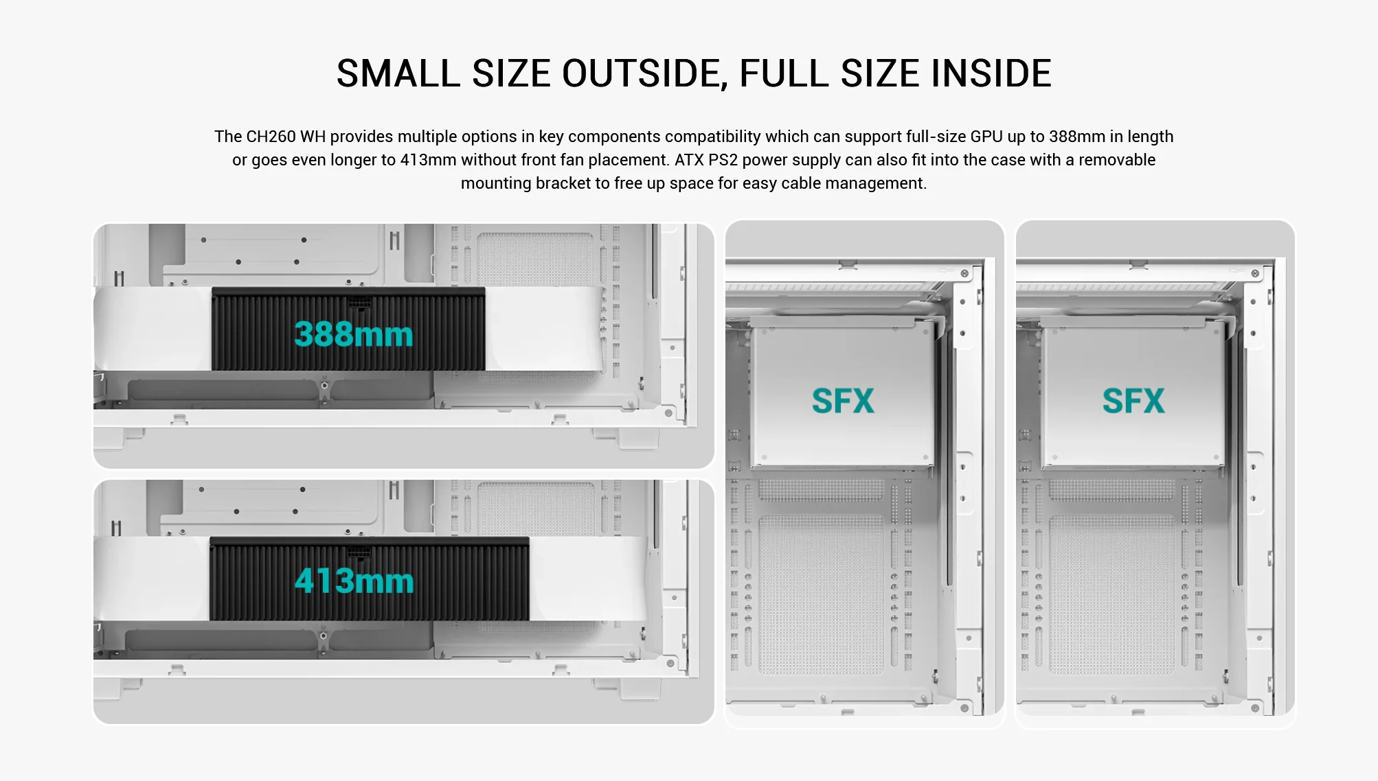 DEEPCOOL CH260 Compact Mid Tower Micro-ATX Computer Case | Bermor Techzone BTZ