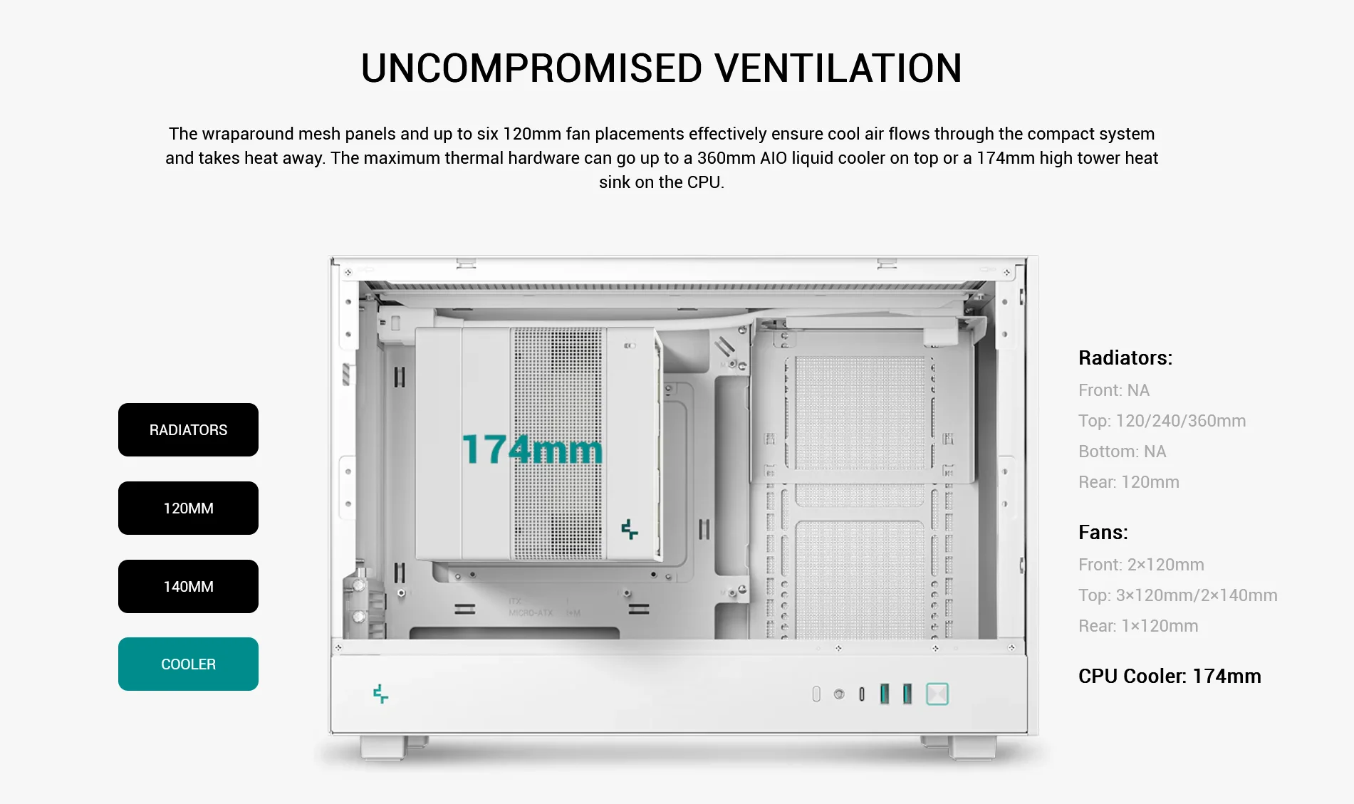 DEEPCOOL CH260 Micro Form Factor Compact Micro-ATX Computer Case ...