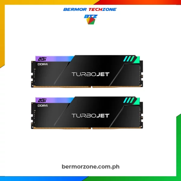 AGI UD848 TURBOJET 2X8 16GB | 2X16 32GB RGB DDR4 3600Mhz CL18 Desktop Memory | Bermor Techzone BTZ