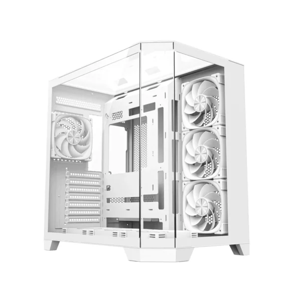 Coolman Zentra Luxe ATX Dual Chamber Case - Black | White | Bermor Techzone BTZ