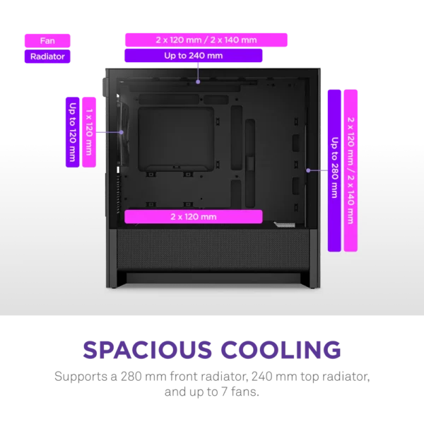 NZXT H3 Flow (2025) Micro Atx Airflow Case - Black | White | Bermor ...