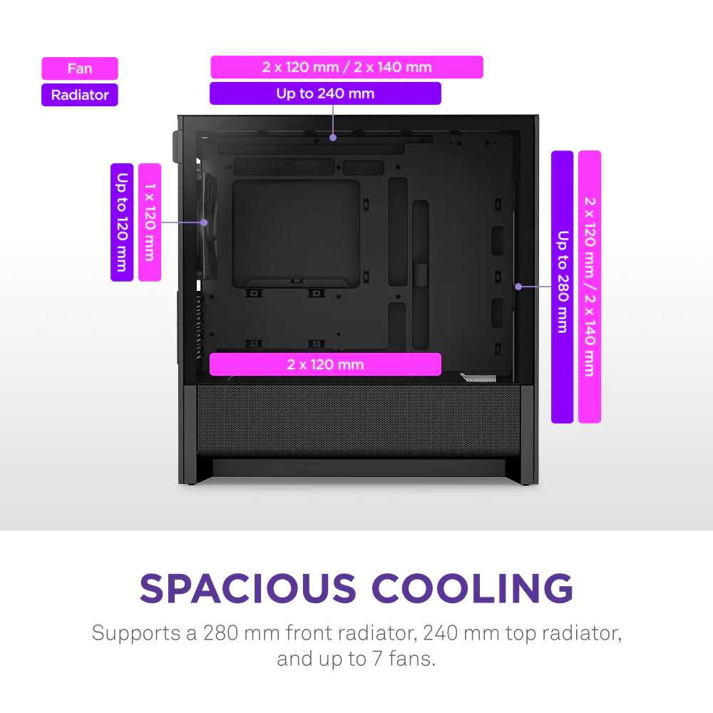 NZXT H3 Flow (2025) Micro Atx Airflow Case - Black | White | Bermor ...