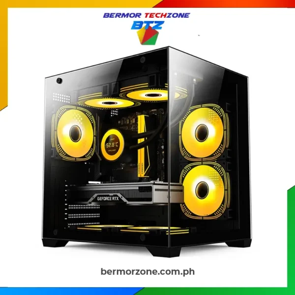 CVS Emirsun Dual Chamber Gaming Case Mini Tower | Tempered Glass Front ...