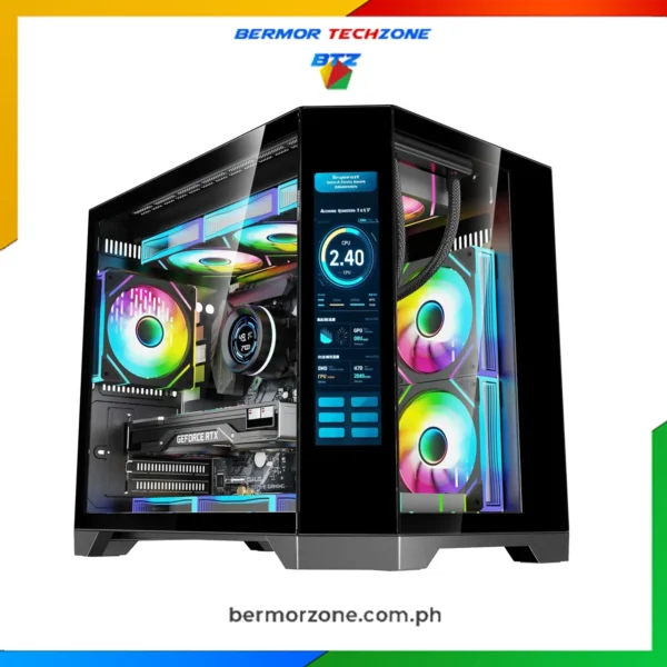 groundZERO Vision M Dual Chamber Micro ATX Chassis with LCD Display | Bermor Techzone BTZ