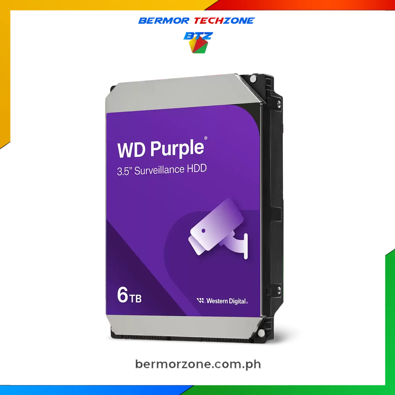 WD Purple 6TB Surveillance 5700 RPM Class SATA 6 Gb/s WD64PURZ Hard Disk Drive | Bermor Techzone BTZ