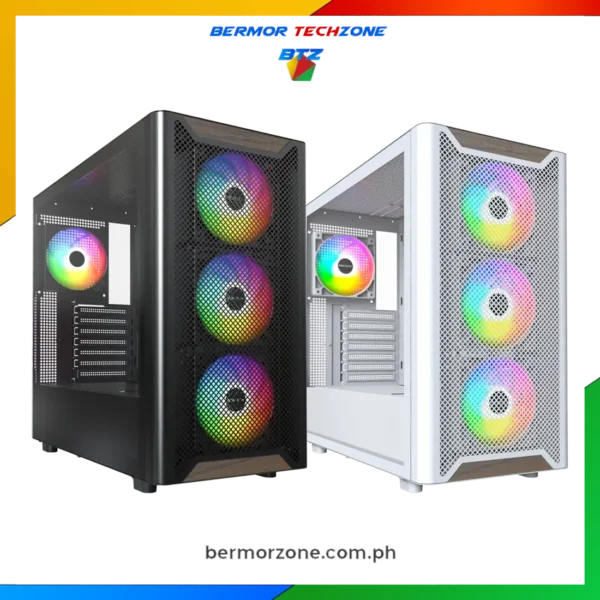 Montech XR Wood Mid-Tower ATX Case with 4 ARGB Fans PC Case - Black ...