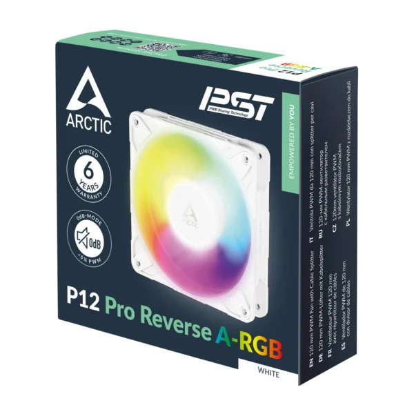 Arctic P12 Pro Reverse A-RGB 120 mm A-RGB PWM Fan - Black | White ...